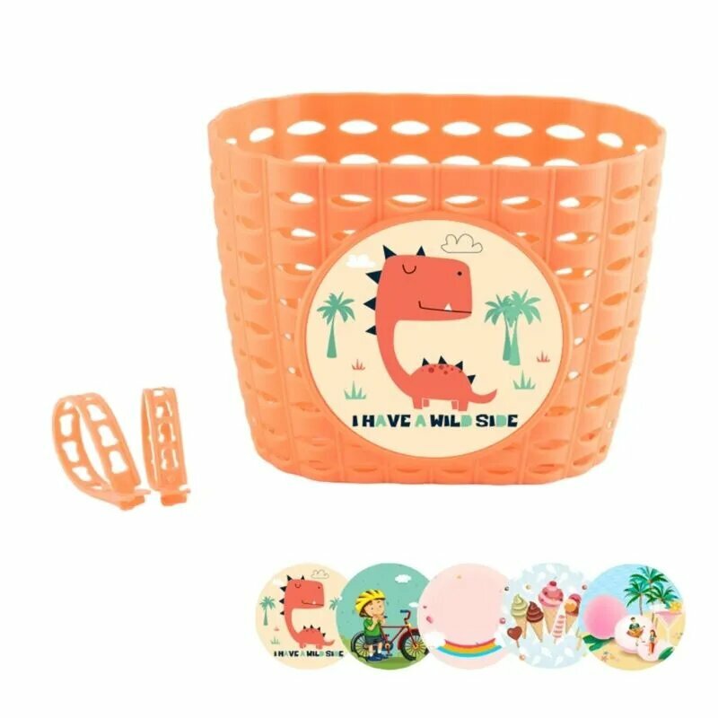 Регулируемая корзина для велосипеда, руль хранения велосипедов с застежкой-ремнем, пластиковая передняя часть детей