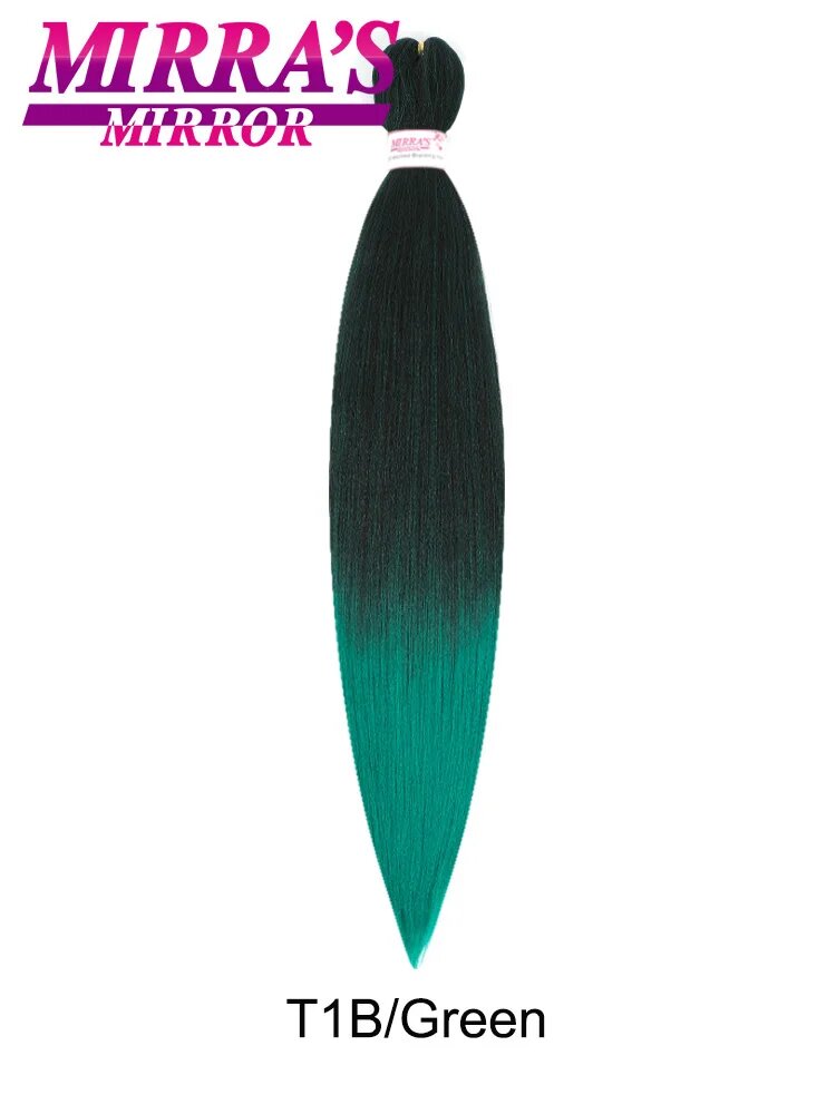 Синтетические плетеные волосы Mirra's Mirror для косичек 20 дюймов 26 дюймов, 1 шт./лот, 1B-Green