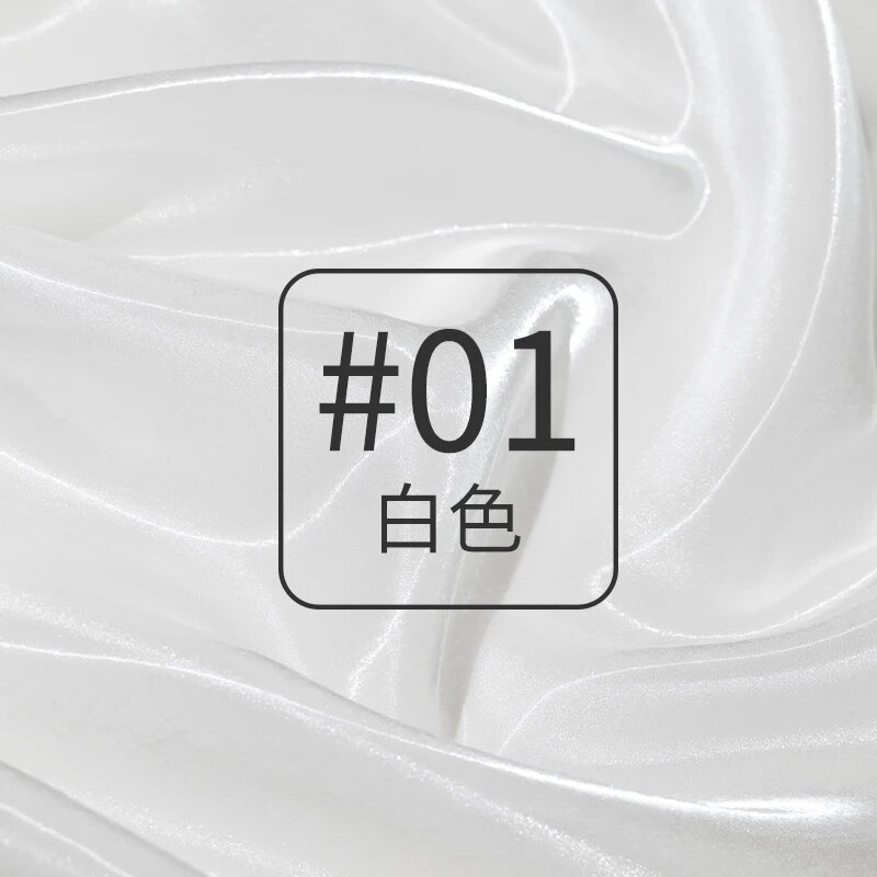 Жидкий атлас из полиэстера для рукоделия Белый, 01 White