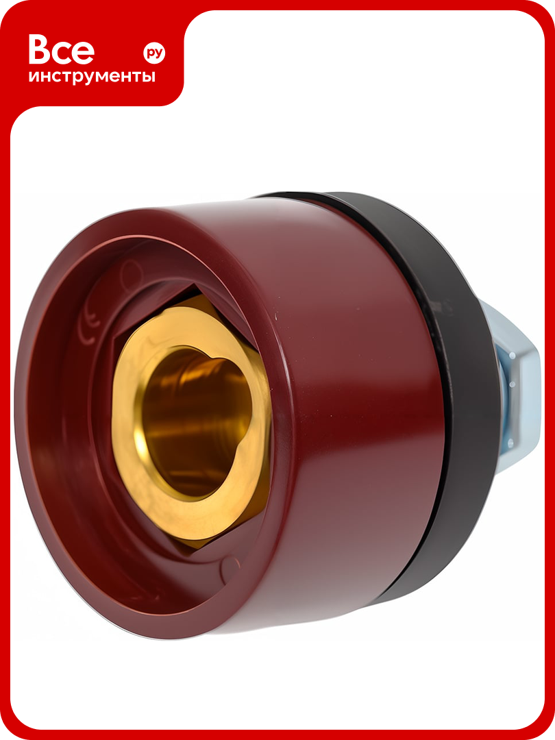 Панельная розетка 35-50 мм, 1 шт, "класс В", цвет красный энаргит П35-50-1-B-R для прокладки электрических сетей