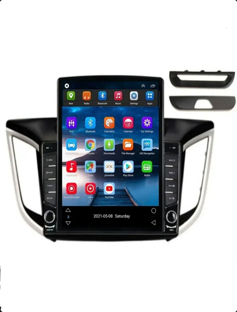 Магнитола андроид Tesla для для Hyundai Creta 2015-21г/ 8-ядер по 2,2МГц/4+64гб/CarPlay/Android-Auto