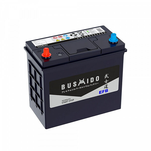 Аккумулятор автомобильный BUSHIDO EFB 50Ah 480A ОП (237x128x222) 75B24L 237x128x222