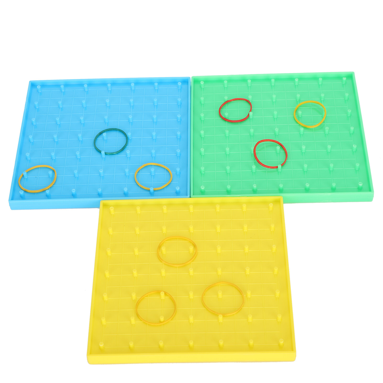 3pcs Nail Board Toy Color Pegboard с резиновыми группами детей ранняя образовательная головоломка