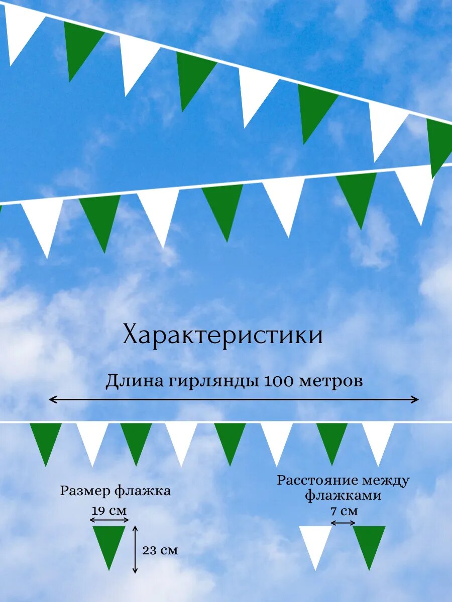 100-метровая гирлянда из тканевых флажков на Рамадан