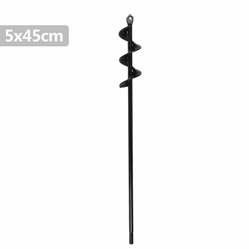 Бур садовый шнековый 5 см x 45 см, для установки опор, столбов, оград, посадки деревьев-b.