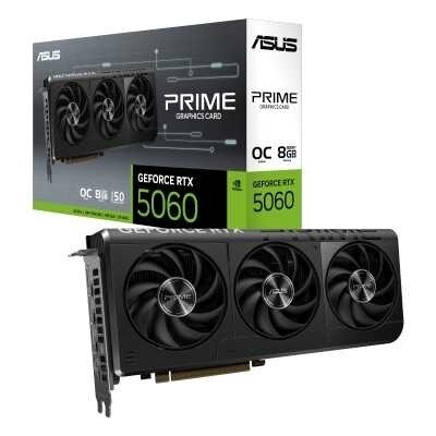 Видеокарта Asus PCI-E 5.0 PRIME-RTX5060-O8G NVIDIA GeForce RTX 5060 8Gb 128bit GDDR7 2565/28000 HDMIx1 DPx3 HDCP