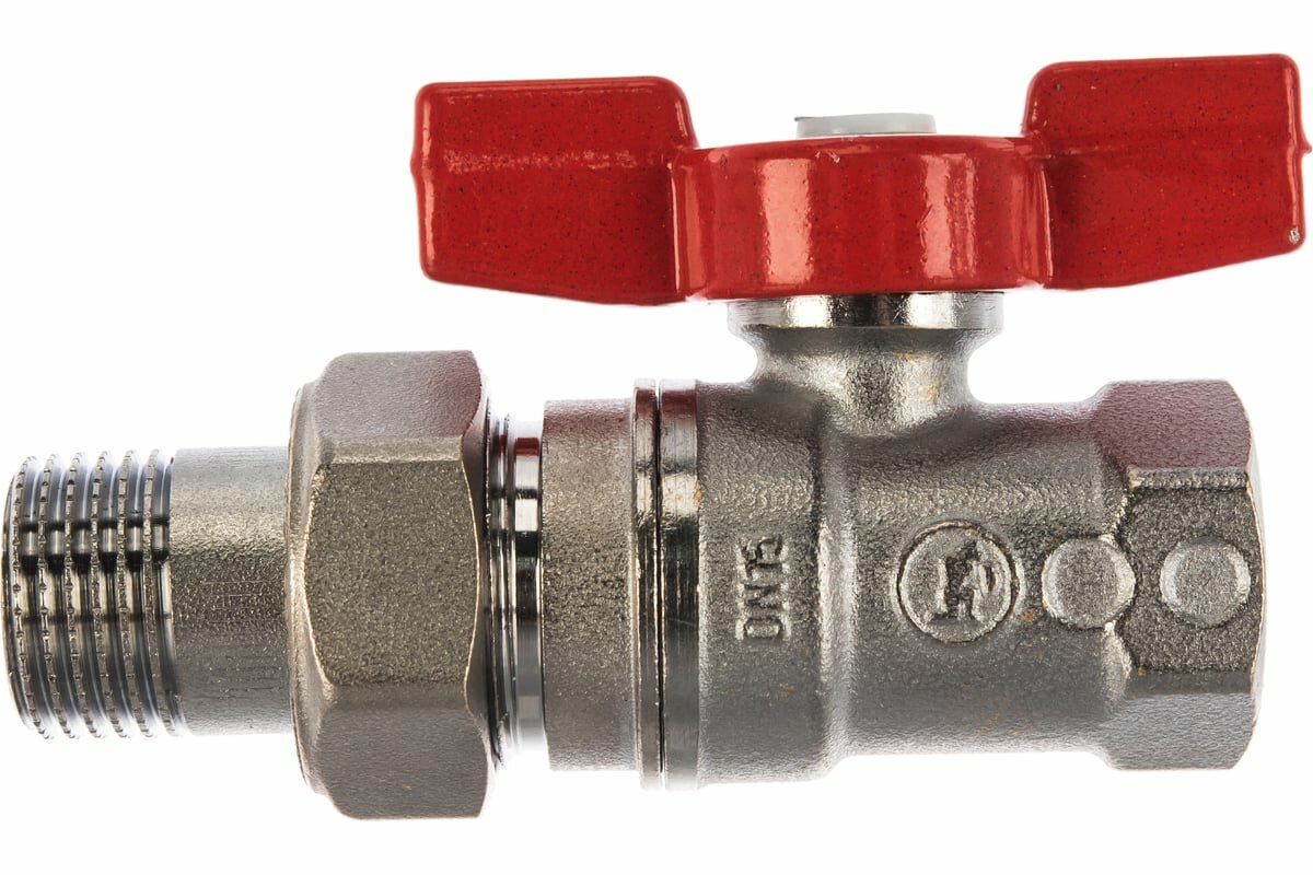 Giacomini Кран шар, R259d, 1/2, 1/2, ВН, ручка-бабочка красная, хром, с разъем соед R259X003 .( 2 штуки)