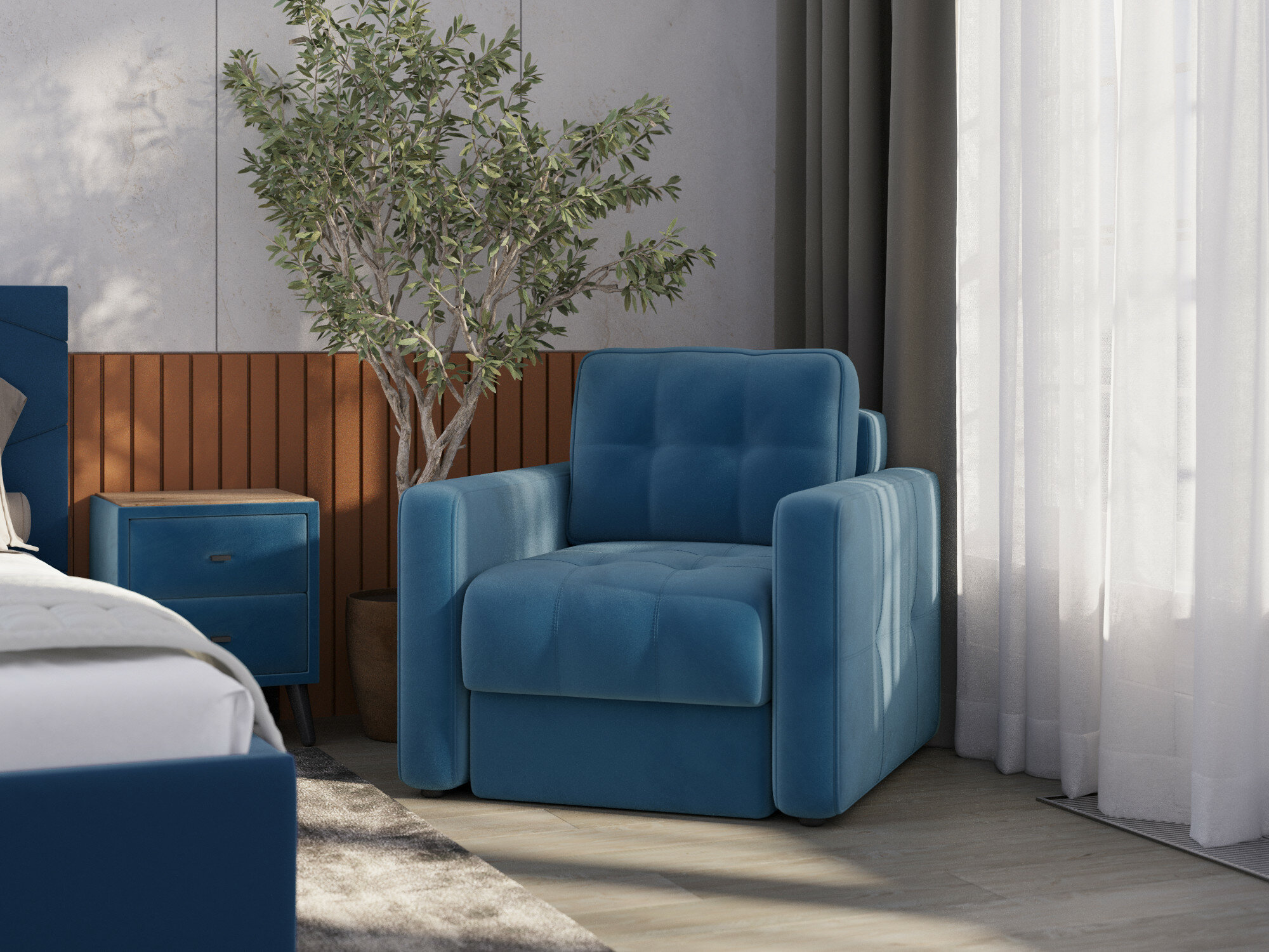 Кресло нераскладное, обивка двухслойный велюр, Атлантида (опоры 25мм)