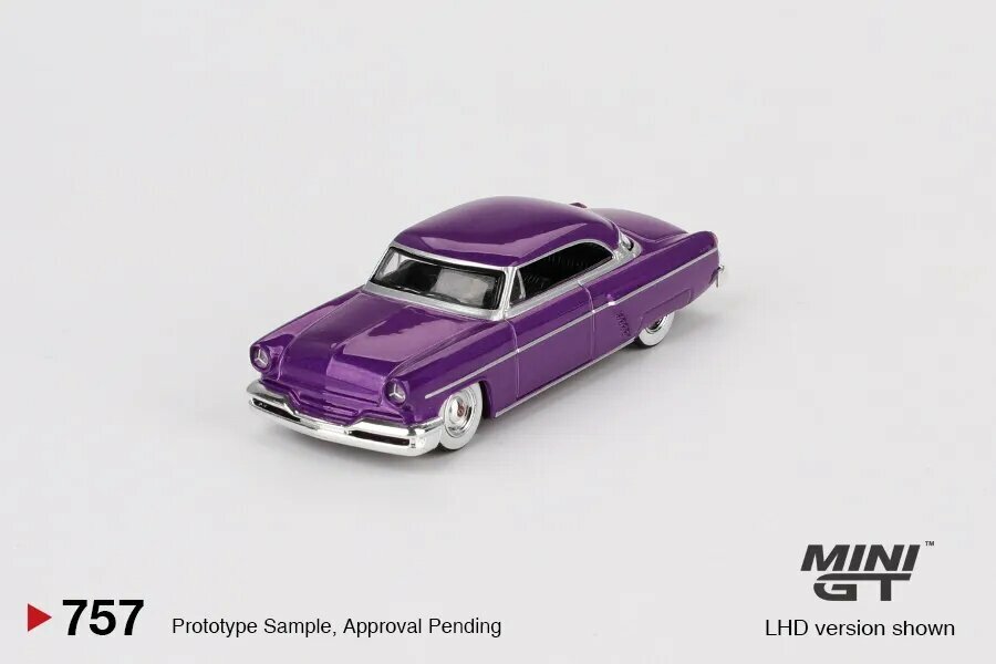 MINI GT Lincoln Capri Hot Rod 1954 Purple Metallic Литой под давлением автомобильной модели