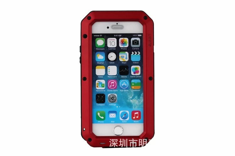 Красный металлический противоударный чехол для iPhone 7 Plus, 8 Plus с распознаванием отпечатков пальцев