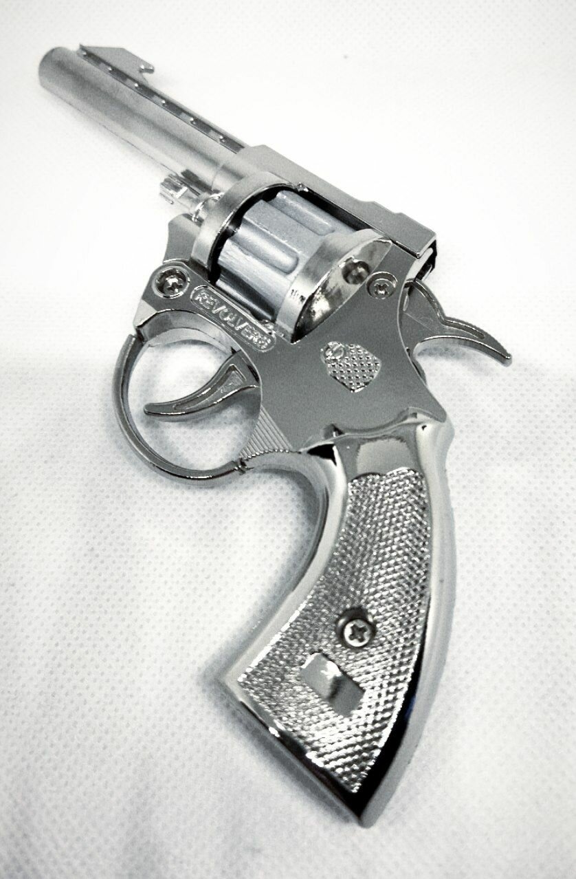 Изящный игрушечный ковбойский револьвер, цвет микс сюрприз, металический с эффектом выстрела.