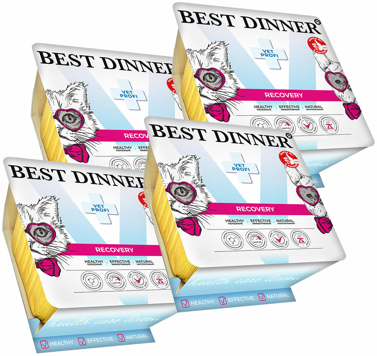 Корм влажный Best Dinner Vet Profi Recovery для собак и кошек в период восстановления и выздоровления, 100 г х 4 шт