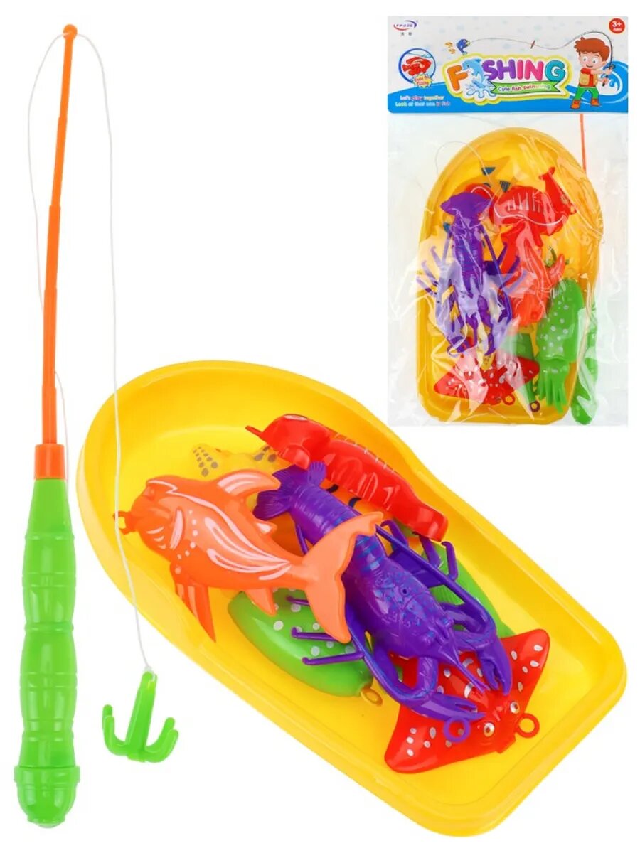 Рыбалка пластиковая (36х19,5 см) /Удачный улов/(8 рыб, удоч
