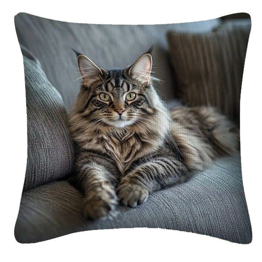 Наволочка с котом 45x45 см, 1 шт