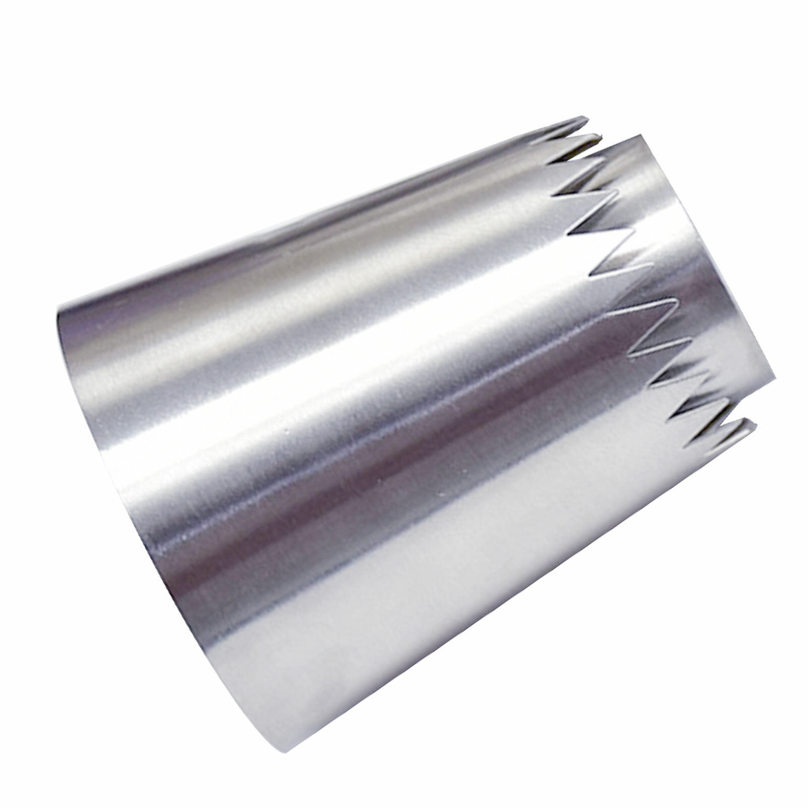 DIY Baking Manual Nozzle Supplies для украшения тортов и печенья, 304 нержавеющая сталь, серебристый цвет, тип: Прямые зубцы, Изогнутые зубцы (по выбору), диаметр 31мм, длина 41мм, вес упаковки 25г, размер упаковки 50*40*30мм, 1шт.