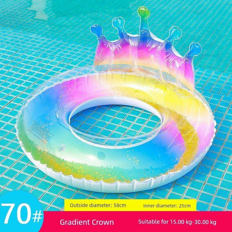 Красочный надувной круг для плавания для взрослых, утолщенный модный надувной спасательный круг для детей 3-6 лет, круг