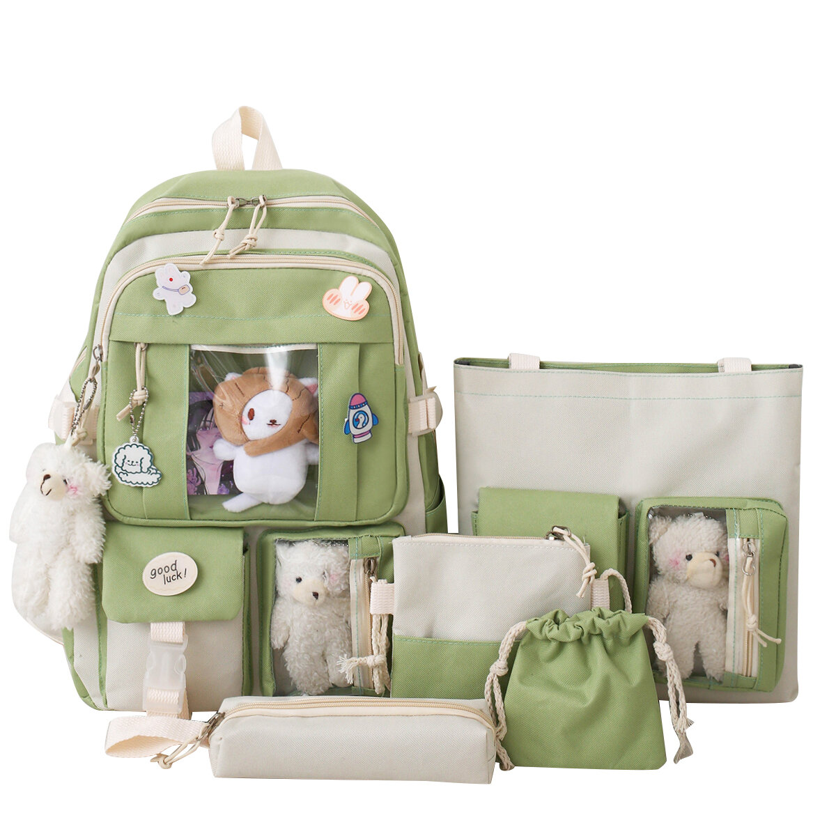 Рюкзак женский Deli Bear 5632493 канвасовый Regular, синий/фиолетовый/розовый/зеленый/черный