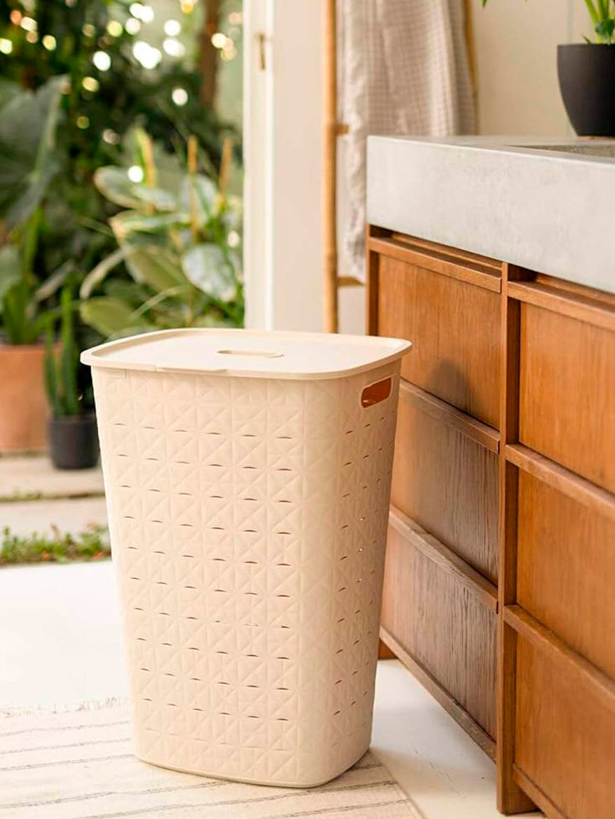 Корзина бельевая Curver Softex 56л, цвет кремовый