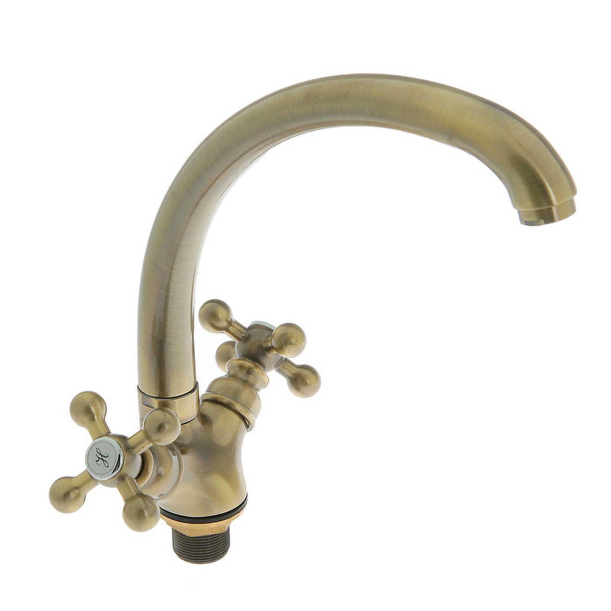 Смеситель для кухни Accoona A4071C, двухвентильный, с гайкой, латунь, цвет бронза 2619217