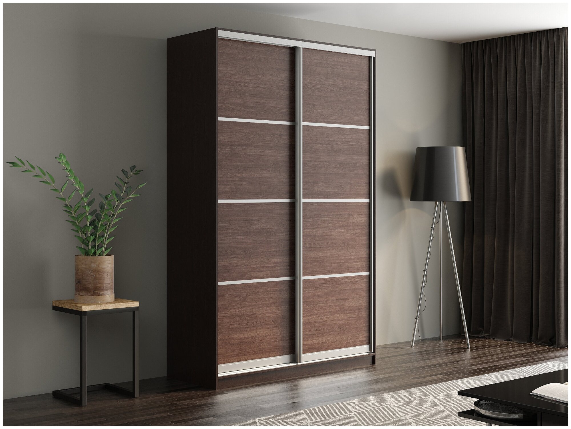 Шкаф-купе Матэрна венге / шамони темный / глухой, 160х45х240 см