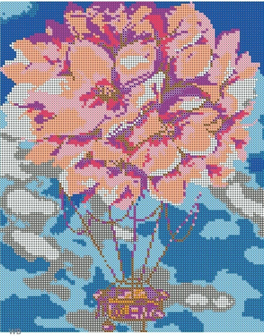 Набор для вышивания бисером картины Цветочный полет