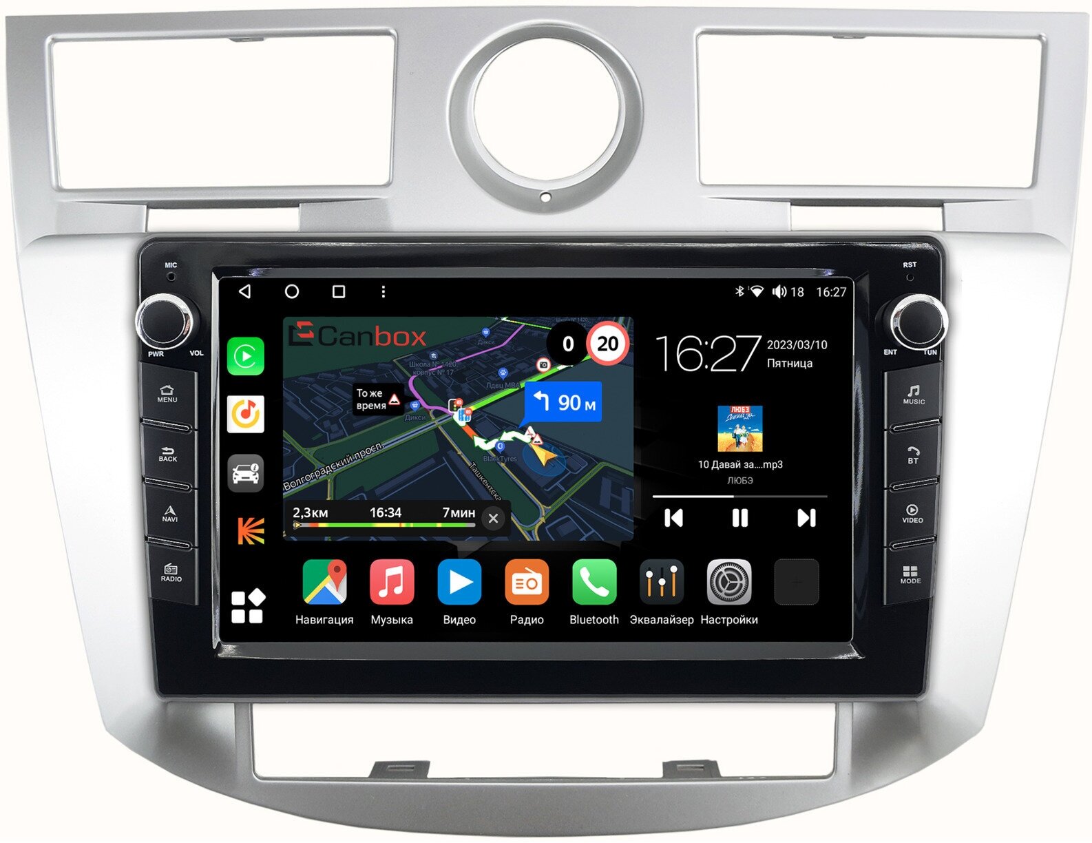 Штатная магнитола Chrysler Sebring 3 2006-2010 Canbox M-Line 7821-9-1091 Android 10 (4G-SIM, 2/32, DSP, IPS) С крутилками