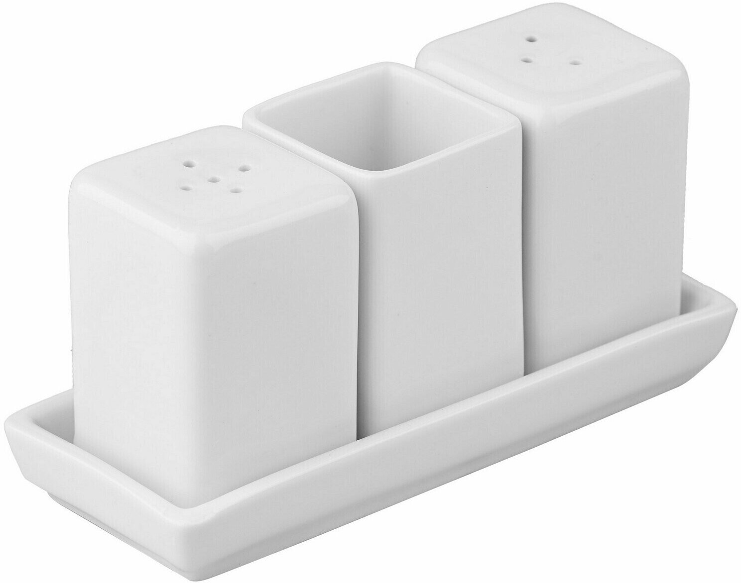 Набор для специй 3 предмета на подставке Добрушский фарфоровый завод Уют, фарфор, белый