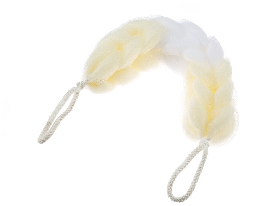 Мочалка Dewal Beauty для тела, белая с желтым (BCS-80)