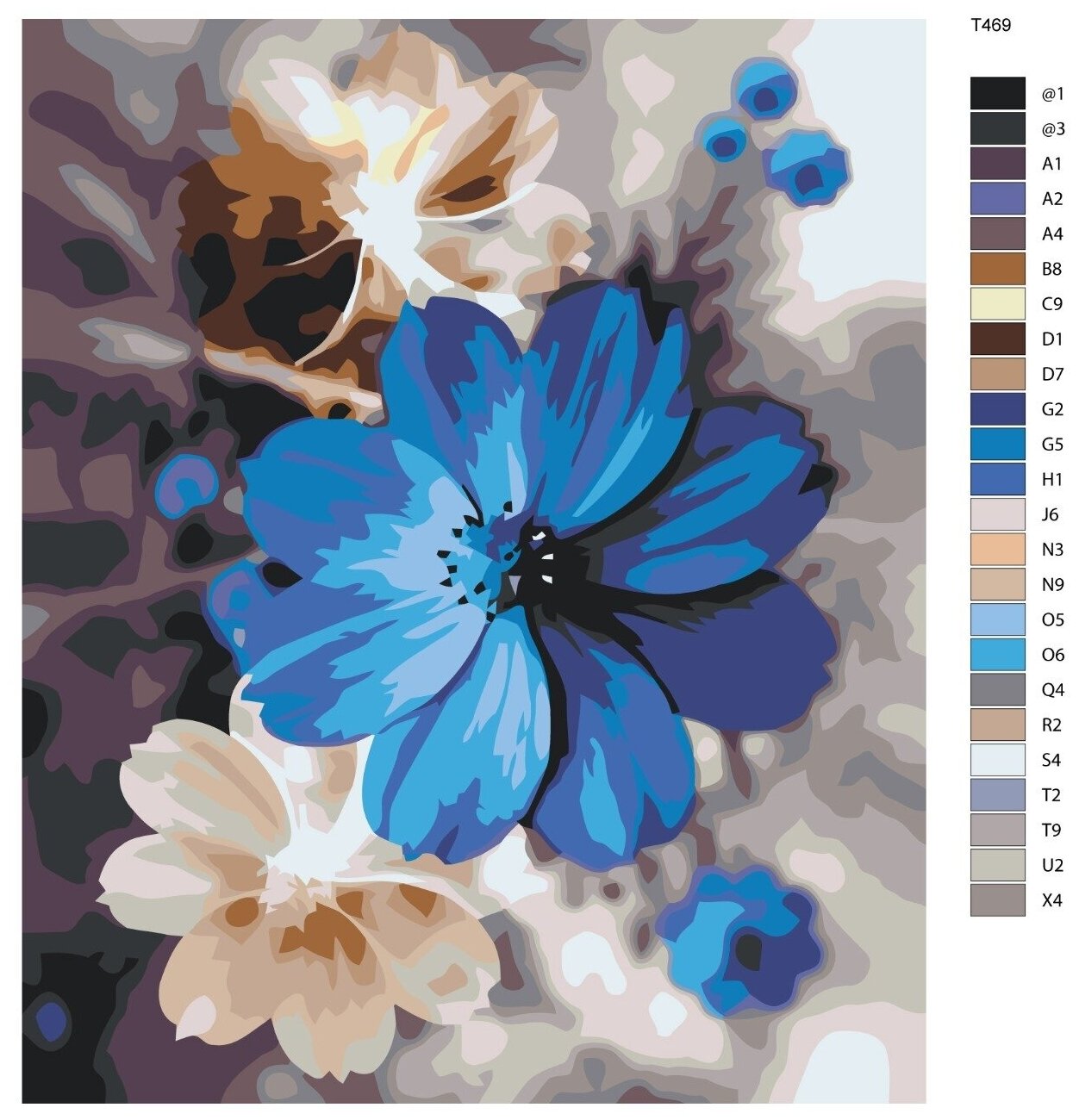 Картина по номерам T469 "цветок ирис" 80x100