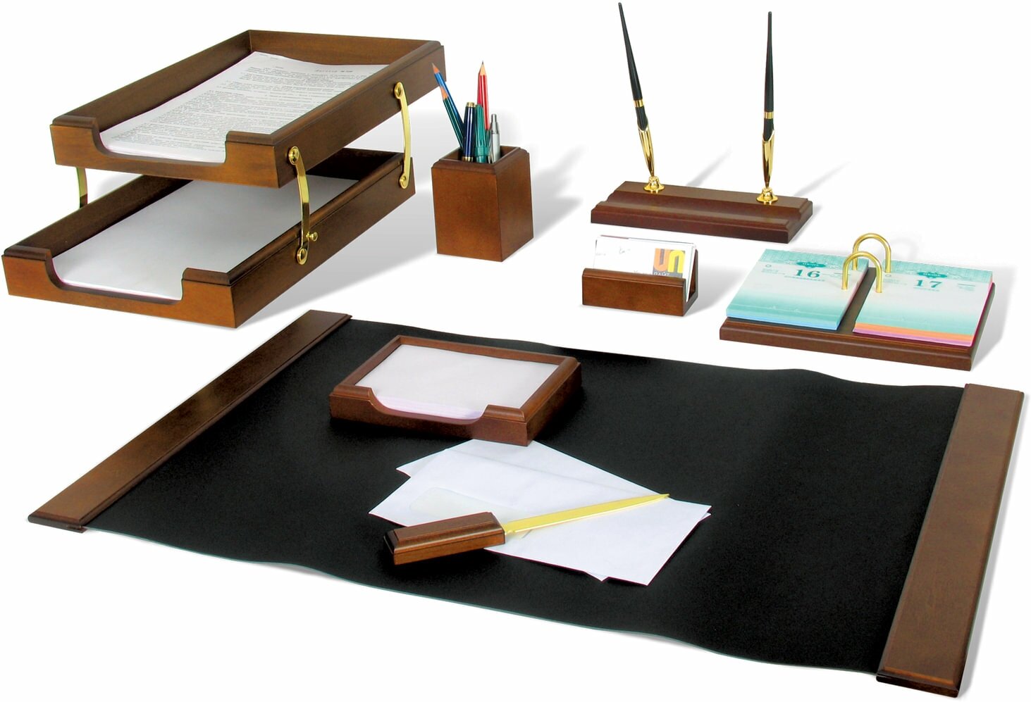 Набор настольный Bestar "Titan" из дерева, 8 предметов, цвет "орех" (236367)