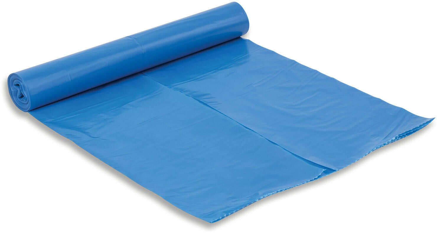 Упаковка 5 шт. Мешки для раздельного сбора мусора 120 л синие в рулоне 10 шт, ПВД 38 мкм, 70х108 см, LAIMA, 606707, 3866