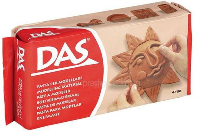 Глина Das для моделирования, на основе натуральной глины, 500 гр Коричневый