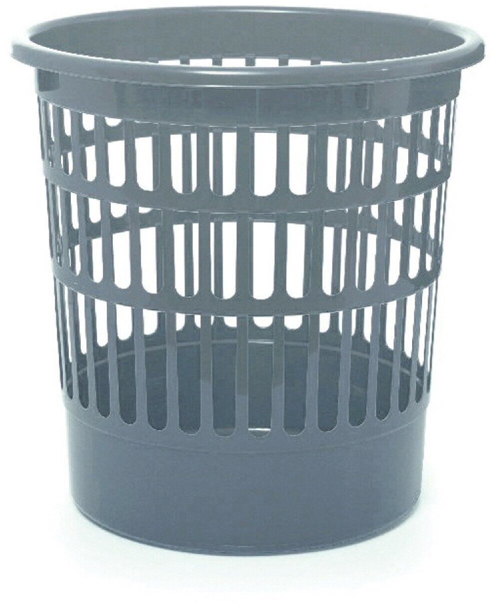 Корзина для бумаг STAFF "Basic" сетчатая, 9 л, серая, 237916, 60