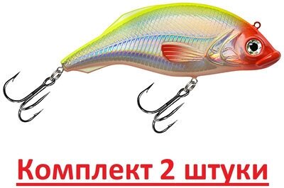Воблер AQUA Язь Джерк 105mm, вес - 28,0g, цвет 014 (клоун), 2 штуки