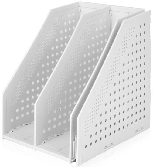 Накопитель Deli вертикальный 78995Grey складной 3 отделения серый