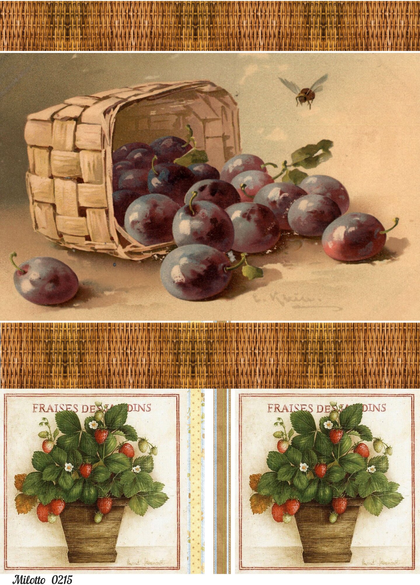 Рисовая тонкая бумага для декупажа Milotto