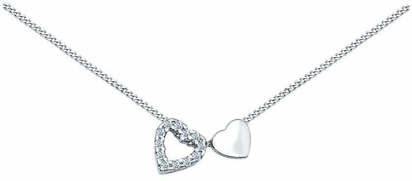 Колье, серебро, 925 проба, родирование, фианит