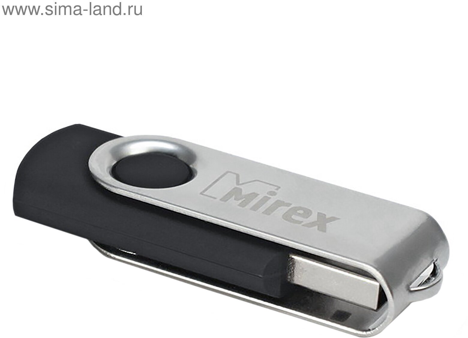 Флешка Mirex SWIVEL BLACK, 16 ГБ, USB 2.0, чтение до 25 Мб/с, запись до 15 Мб/с, чёрная