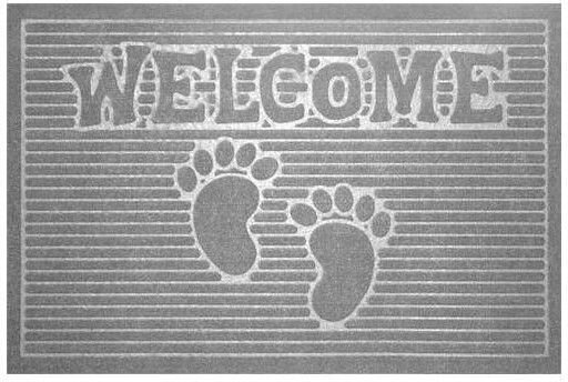 Коврик придверный влаговпитывающий Коврофф Велком 45*75см серый