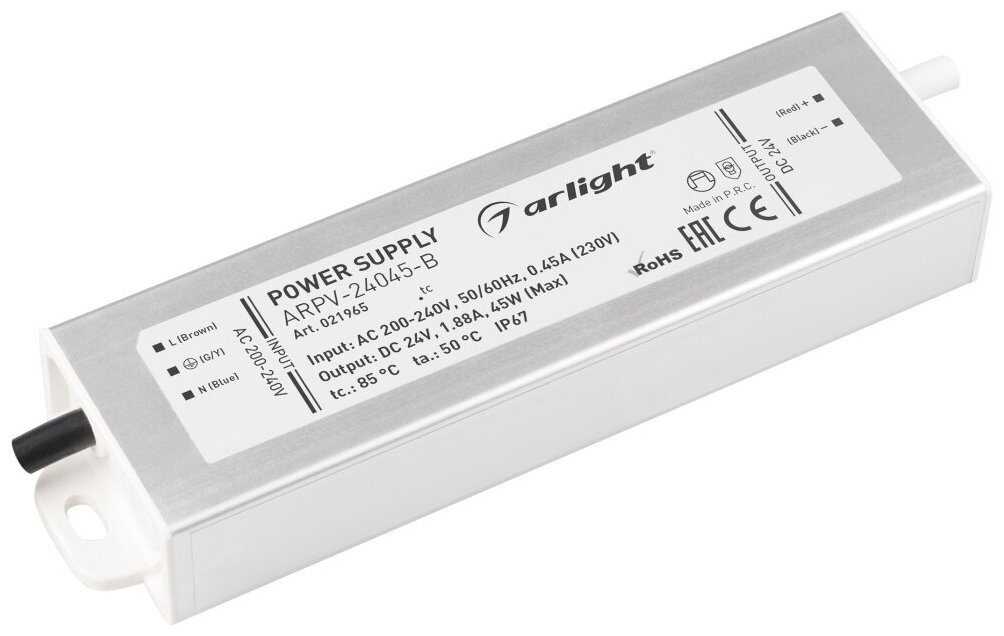 021965 Блок питания ARPV-24045-B (24V, 1.9A, 45W) (ARL, IP67 Металл)