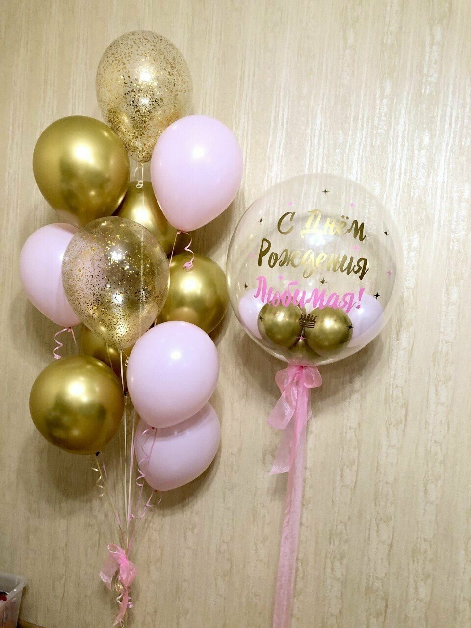 Фонтан из шаров и баблс шар