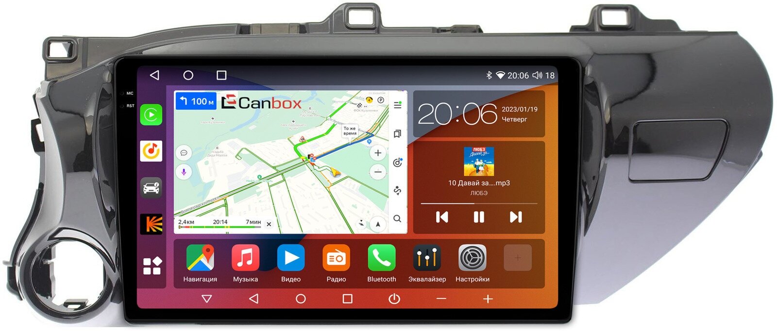 Штатная магнитола Toyota Hilux 8 2015-2026 (руль слева) Canbox EVO 2K 5830-1056 Android 14 (4G-SIM, 12/256, DSP, QLed, AI, 360) (любой комплектации)