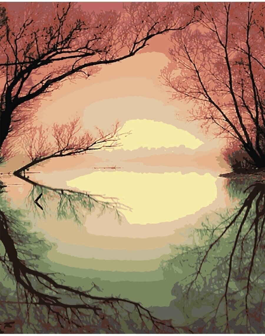 Картина по номерам "Красивый закат" 40х50 см, хлопковый холст на подрамнике, акрил, Hobby Home