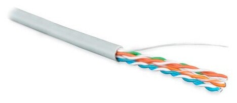 Кабель информационный Hyperline UUTP4-C5E-S24-IN-PVC-GY-305 кат.5E U/UTP 4X2X24AWG PVC внутренний 30