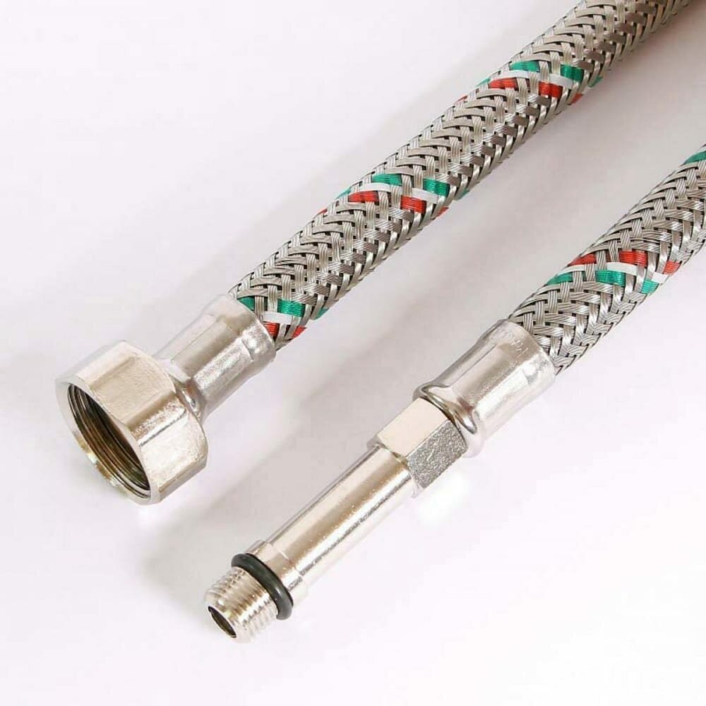 Подводка гибкая (МL10х1-1/2"; 40 см; удл. штуцер; DN 8; оплётка из нерж. стали)