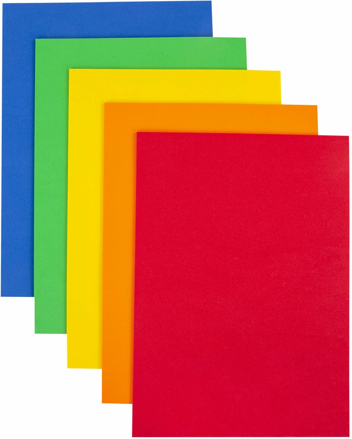 Упаковка 6 шт. Пористая резина/фоамиран А4, 2 мм, набор, 5 листов, 5 цветов, яркие цвета, юнландия, 662053