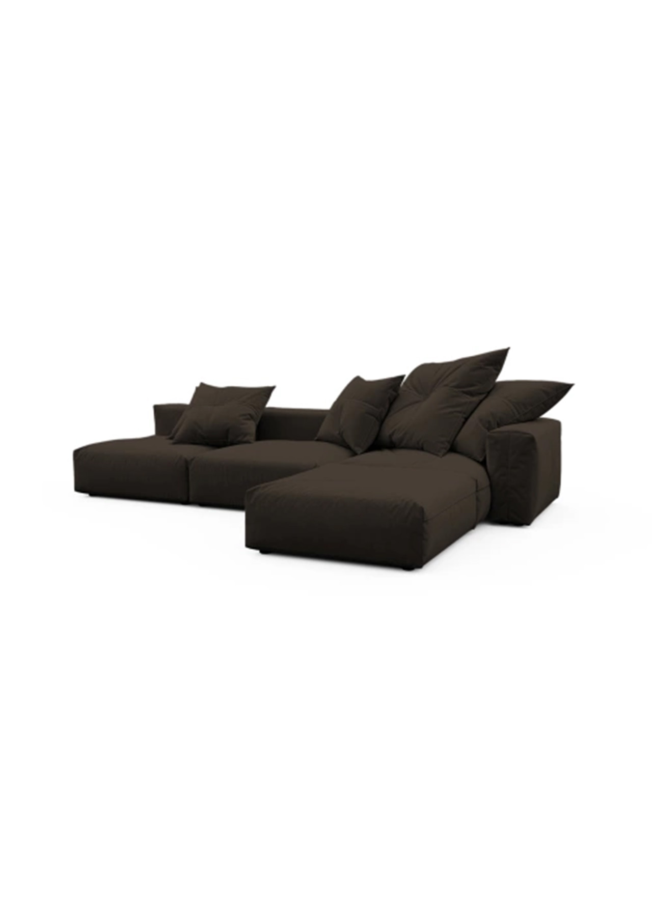 Диван с оттоманкой Фиджи (большой) Velutto 24 GF 347x221x62 см, коричневый Велютто, нераскладной GOODFORM