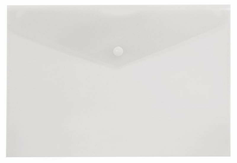 Набор из 10 штук Конверт на кнопке Бюрократ -PK803ACLEAR A4 пластик 0.18мм прозрачный