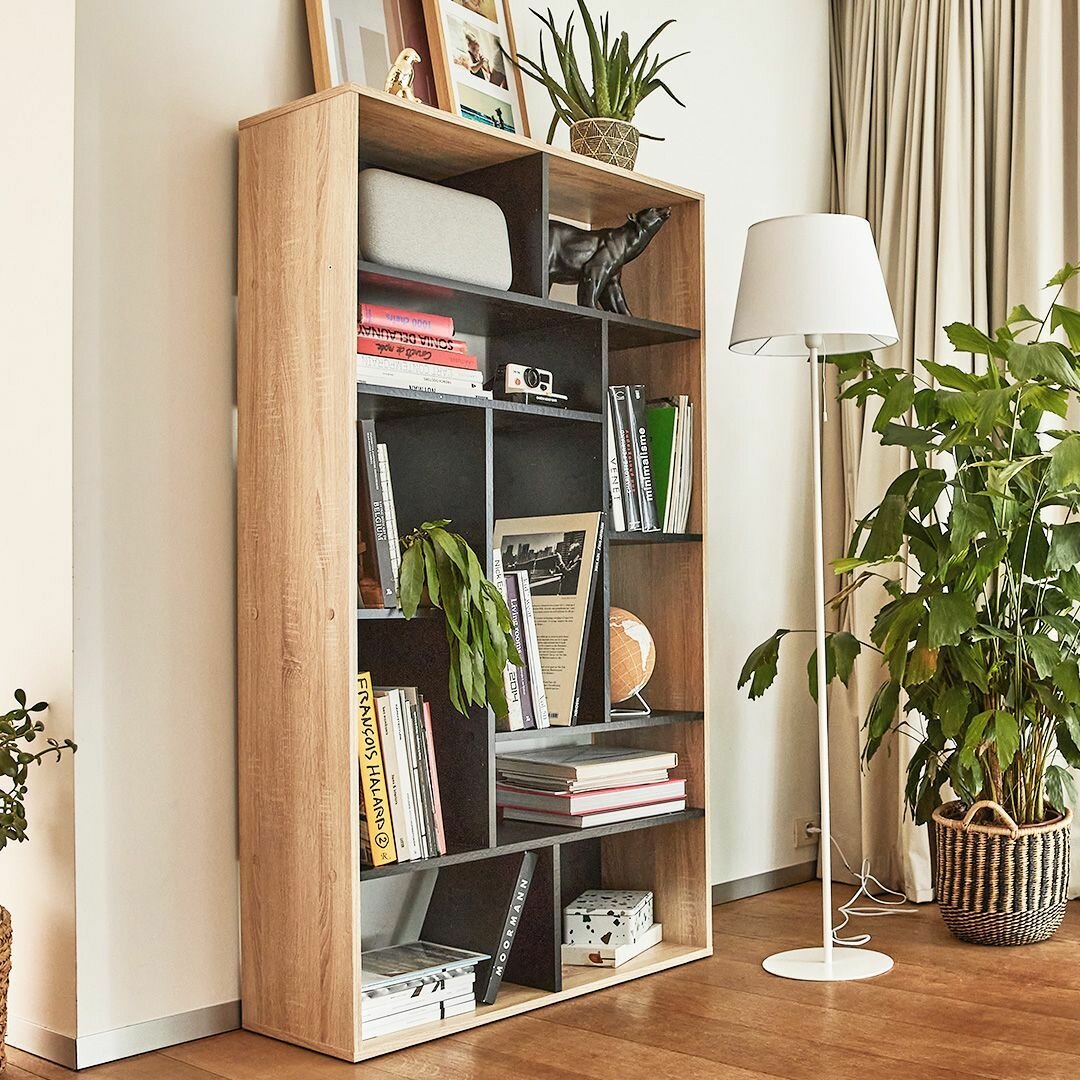 Стеллаж Рума Черный для книг 91*163*33