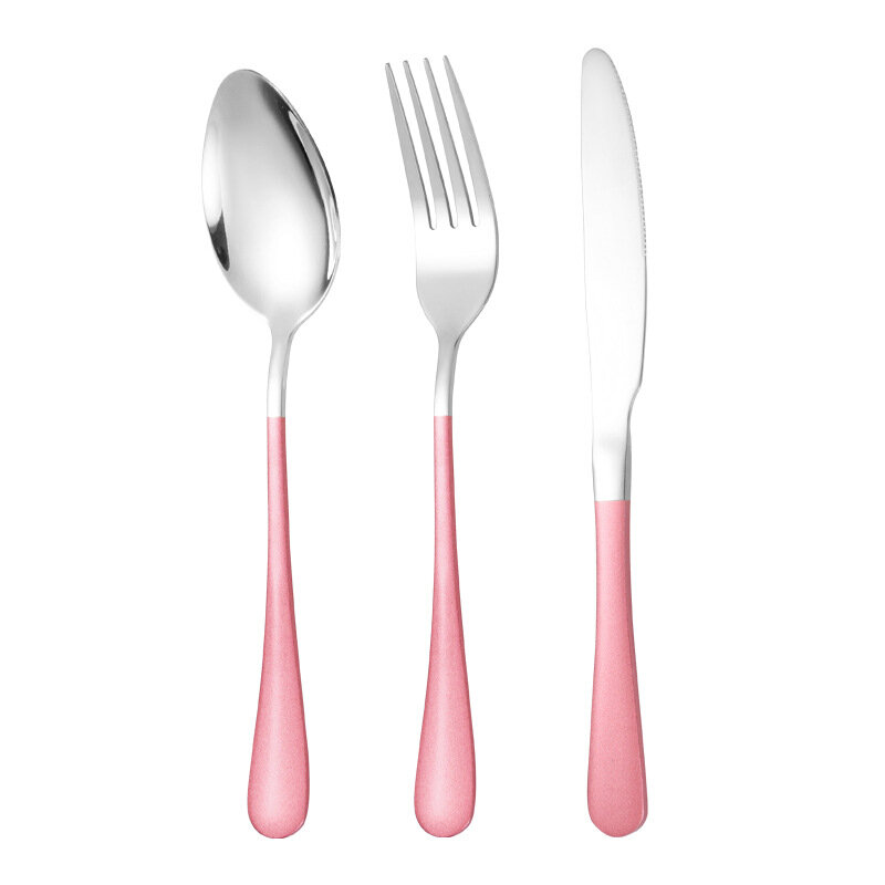 Утолщенный нож и вилка для стейка Бытовая посуда из нержавеющей стали Популярные в Интернете ножи, вилки и ложки Набор